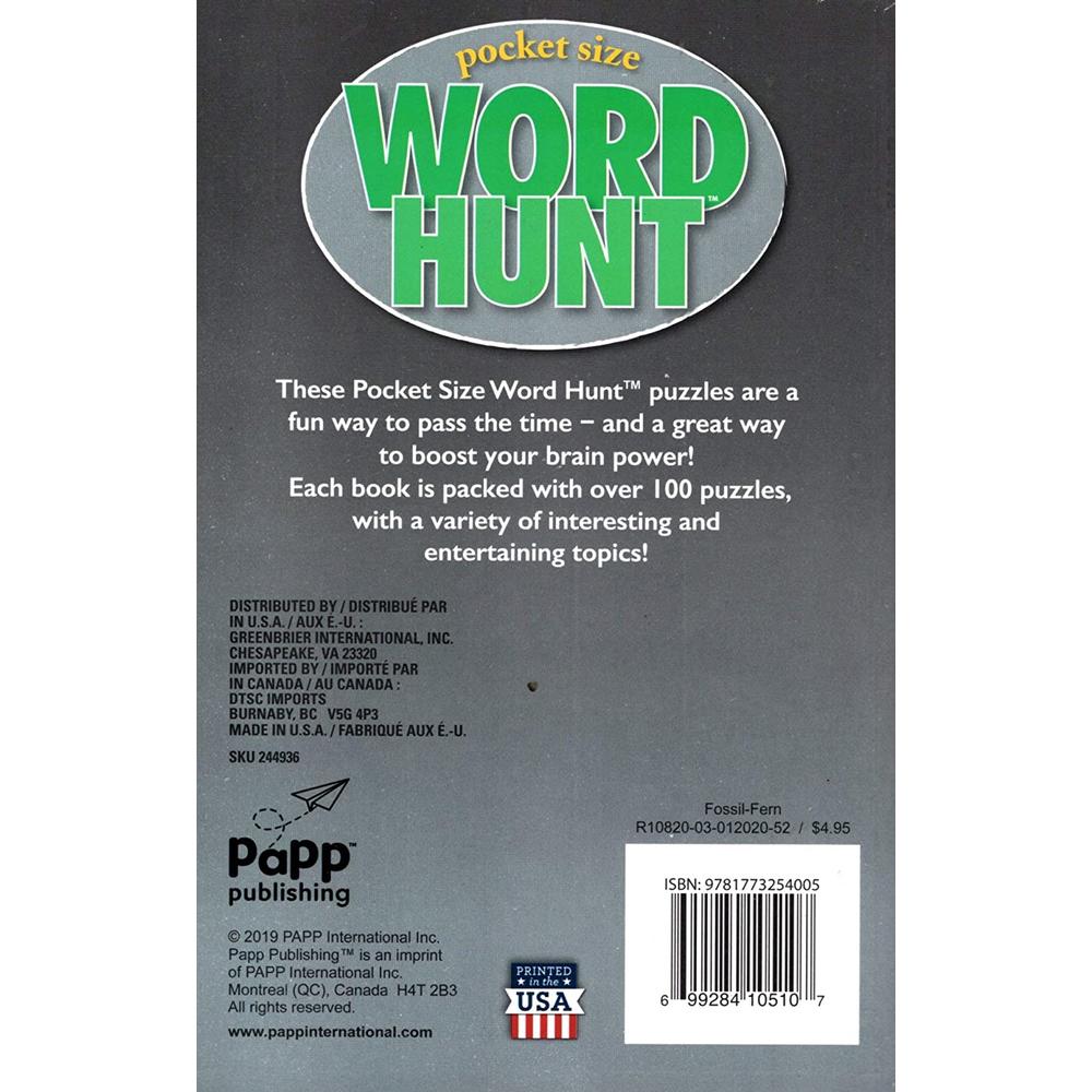 Papp Word Hunt - All New Puzzles - (Pocket Size) - Vol. 49-52 (Set of 4 ...