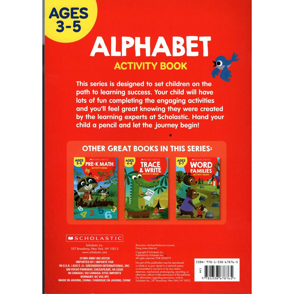 Scholastic - Alphabet - Educational Workbooks Ages 3 - 5