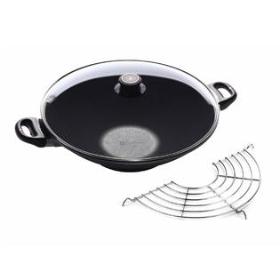 Swiss Diamond Induction 14" Non-Stick Wok with Rack & Lid