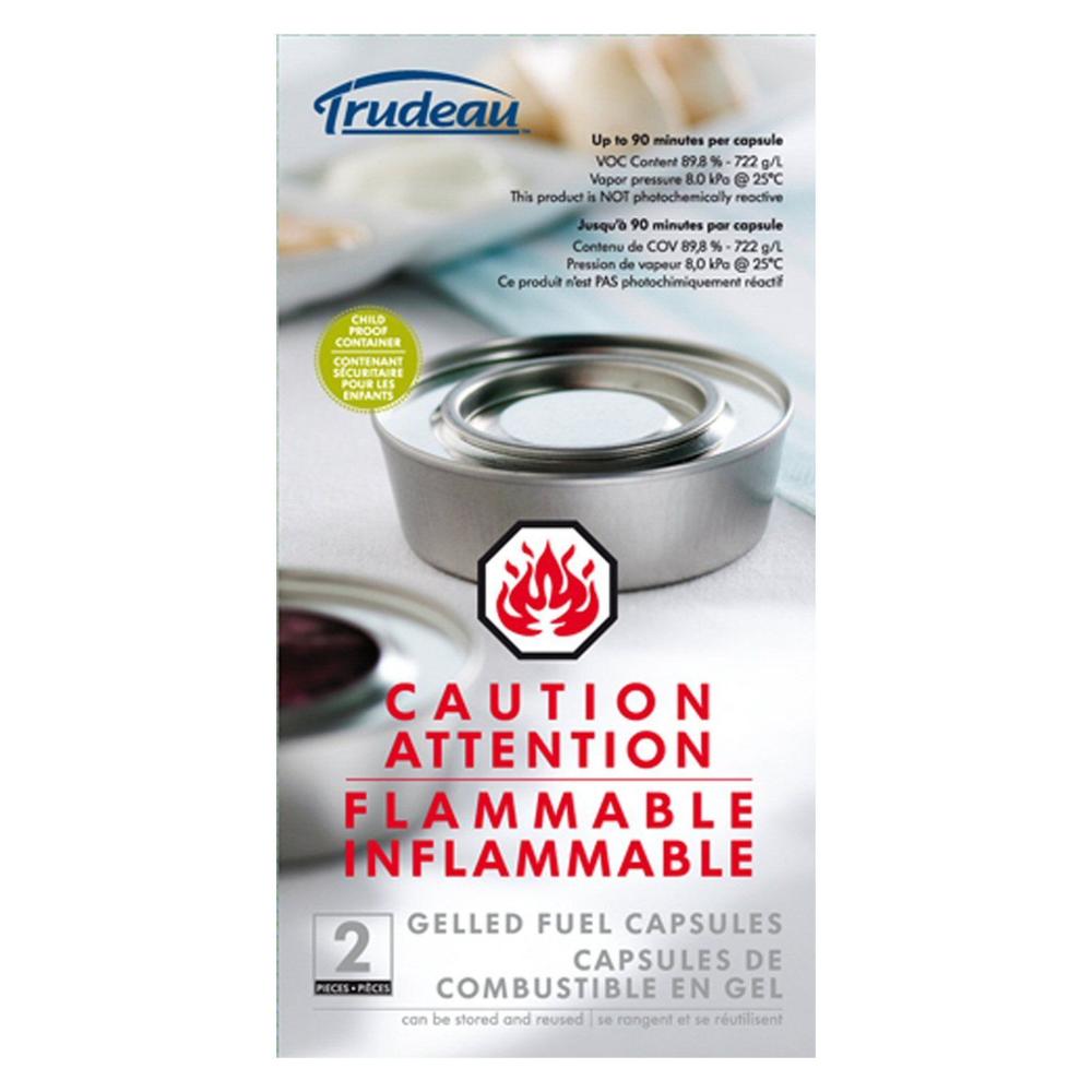 Trudeau 2pc Gel / Gelled Fuel Capsules for Fondue Sets & Chafing Dish ...