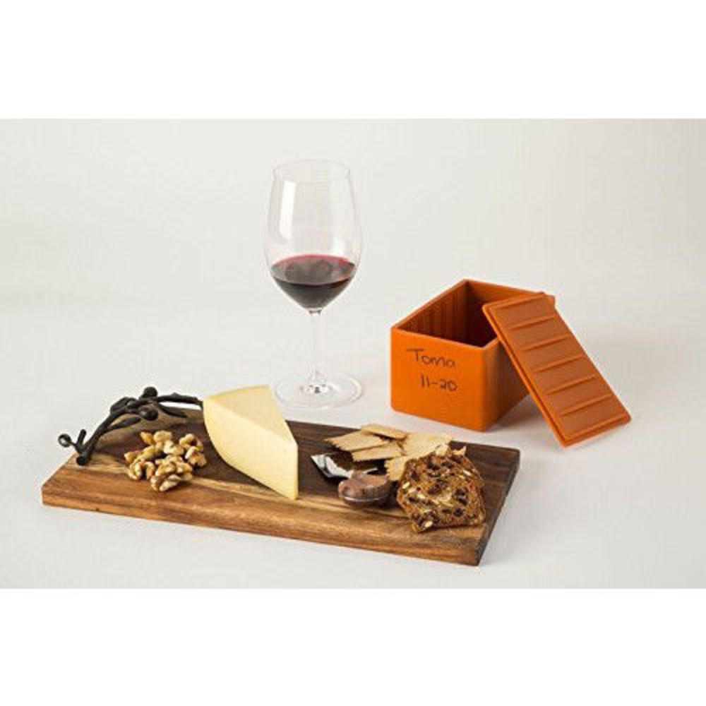 Capabunga Cheese Vault / Silicone Storage Box with Divider - Orange