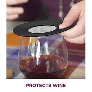 Coverware Drink Tops Ventilated Wine Glass Cover - 4pk / Black & Greys