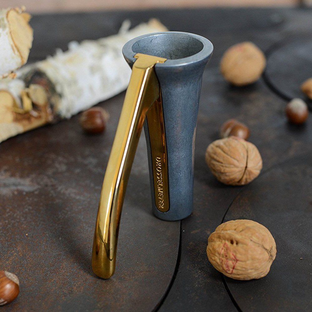 Drosselmeyer Double Lever Action Handheld Nutcracker - Zinc & Gold