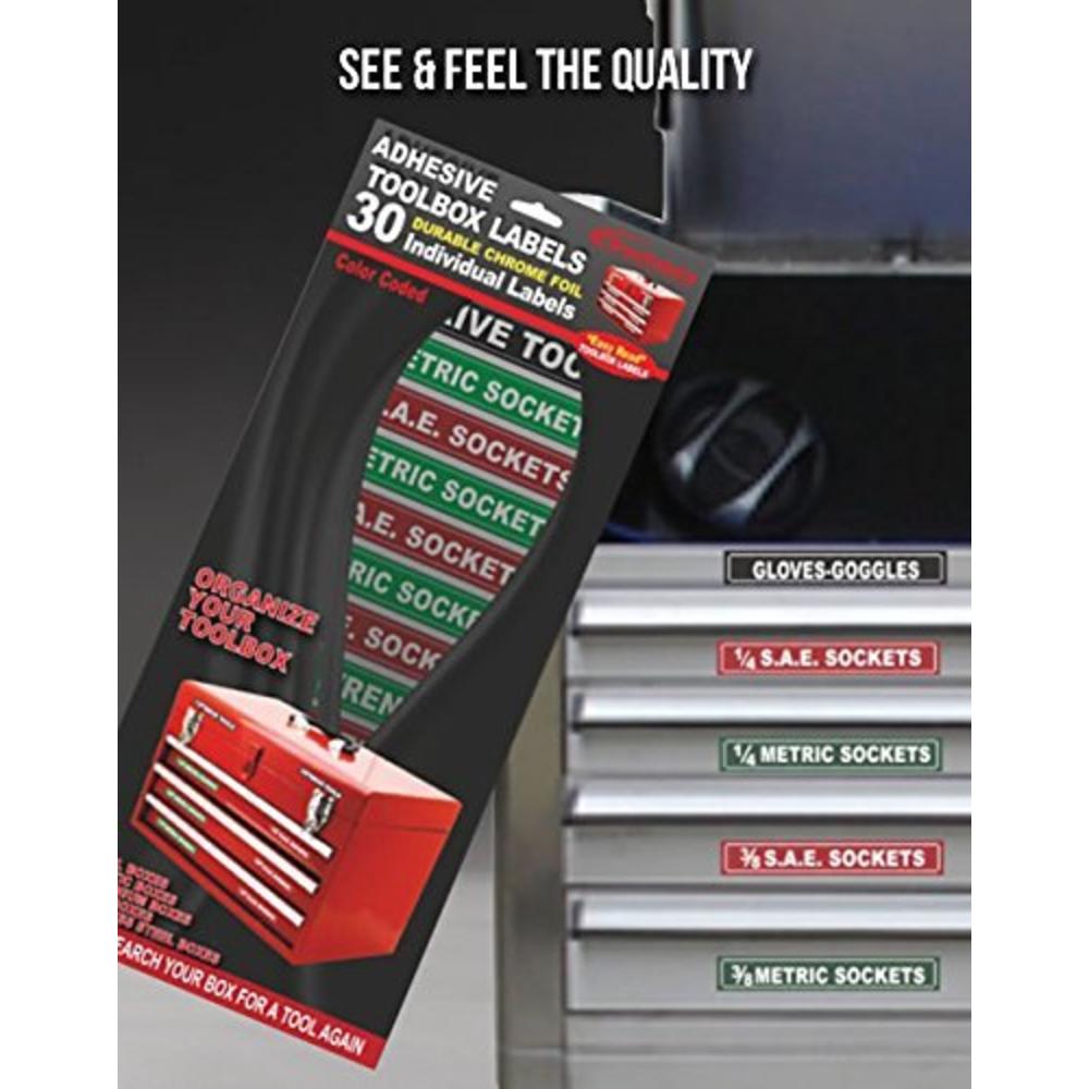 Steel Labels Chrome Foil Tool Box Decals, Label & organize your toolbox ...
