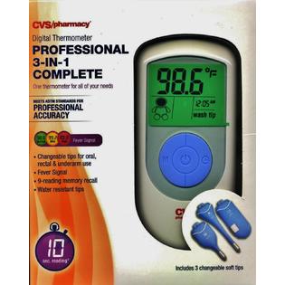 CVS Pharmacy CVS Digital Thermometer Professional 3-in-1 Complete with ...