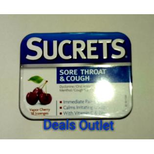 Sucrets Sore Throat & Cough VAPOR CHERRY 18 LOZENGES