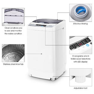 Giantex EP23781 Portable Washing Machine Spin Compact Washer 1.6 Cu.ft ...