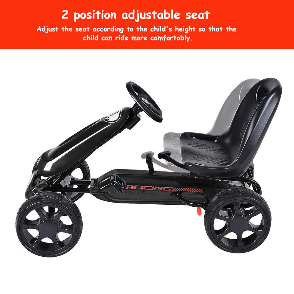 Goplus Go Kart Kids Ride On Car Pedal Powered Car 4 Wheel Racer Toy ...