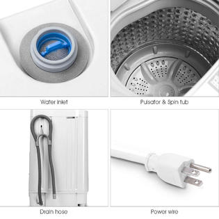 Giantex EP23781 Portable Washing Machine Spin Compact Washer 1.6 Cu.ft ...