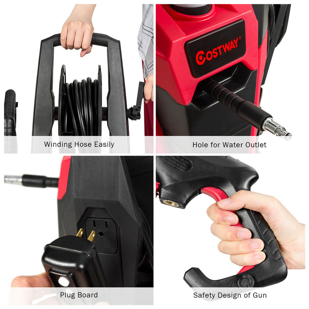 Costway 3500 PSI 2.1GPM Electric Pressure Washer High Power Water ...