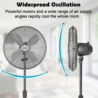 Costway EP24533US-BK 16" Metal Oscillating Pedestal Fan 3 Wind Speed ...