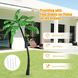Palm Pre Lit Artificial Prelit Palm Tree • Compare & Find Best