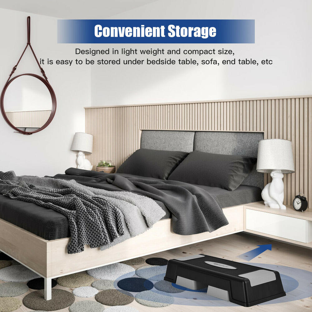 Costway 28" Aerobic Exercise Stepper Trainer W/Riser Adjustable Height ...