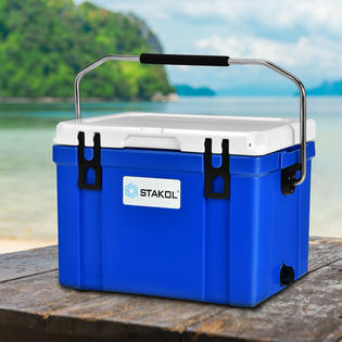 Stakol 26 Quart Portable Cooler Ice Chest Leak-Proof 20 Cans Ice Box ...