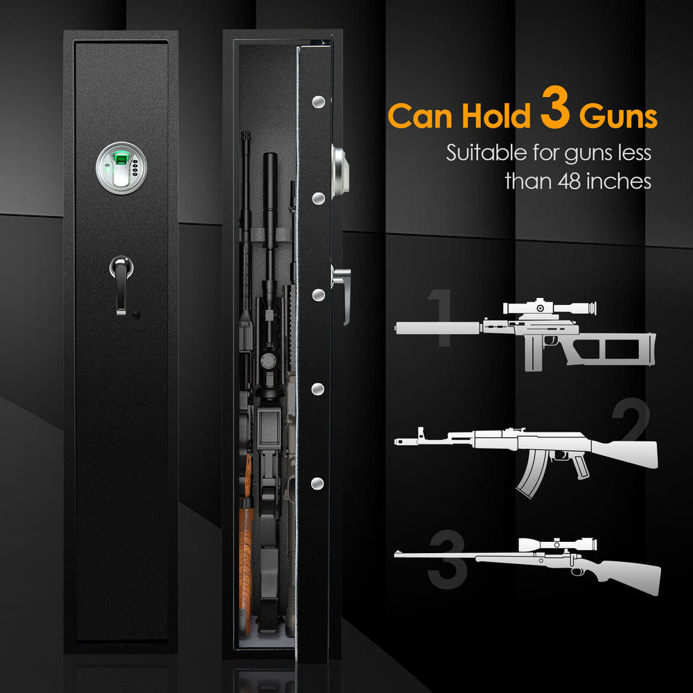 Costway Rifle Gun Safe Gun Safe for Rifle 3-Gun Safe Quick Access ...