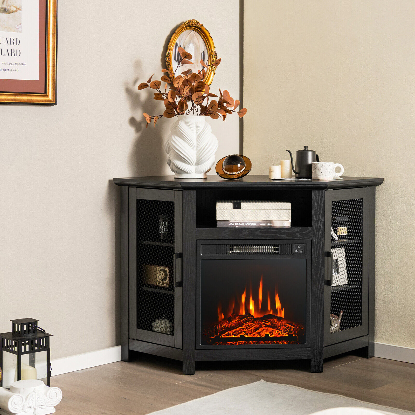 Sears Electric Fireplace Entertainment Center BELLEZE 58'' Farmhouse
