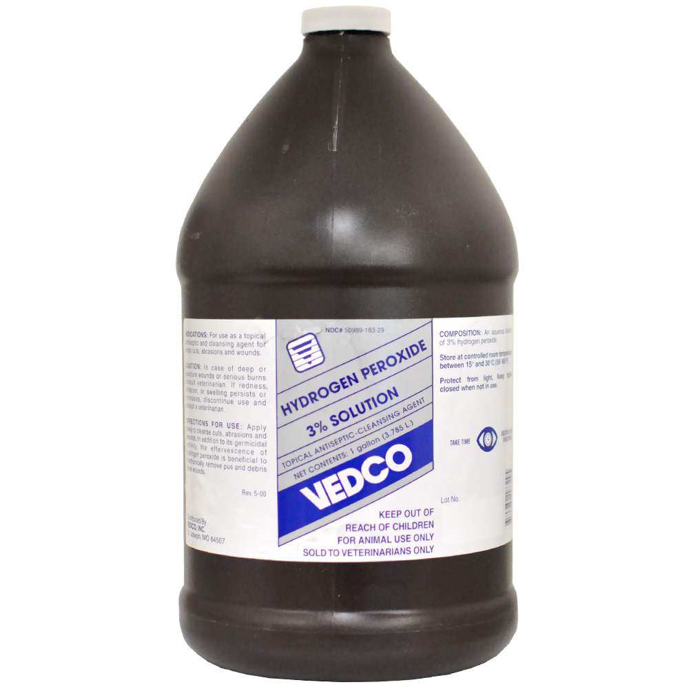 Hydrogen Peroxide 3% Solution Topical Antiseptic 1 Gallon Vedco
