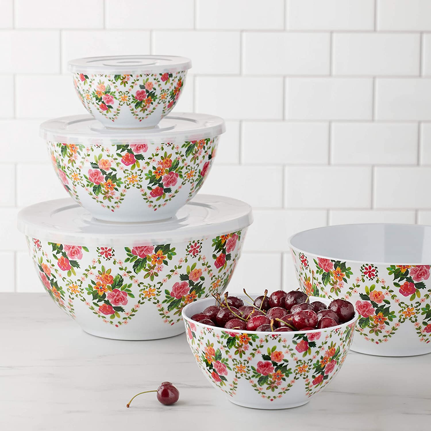 Tom Carry 5-Piece Mixing Bowl Set with Lids - Non-Slip Base.