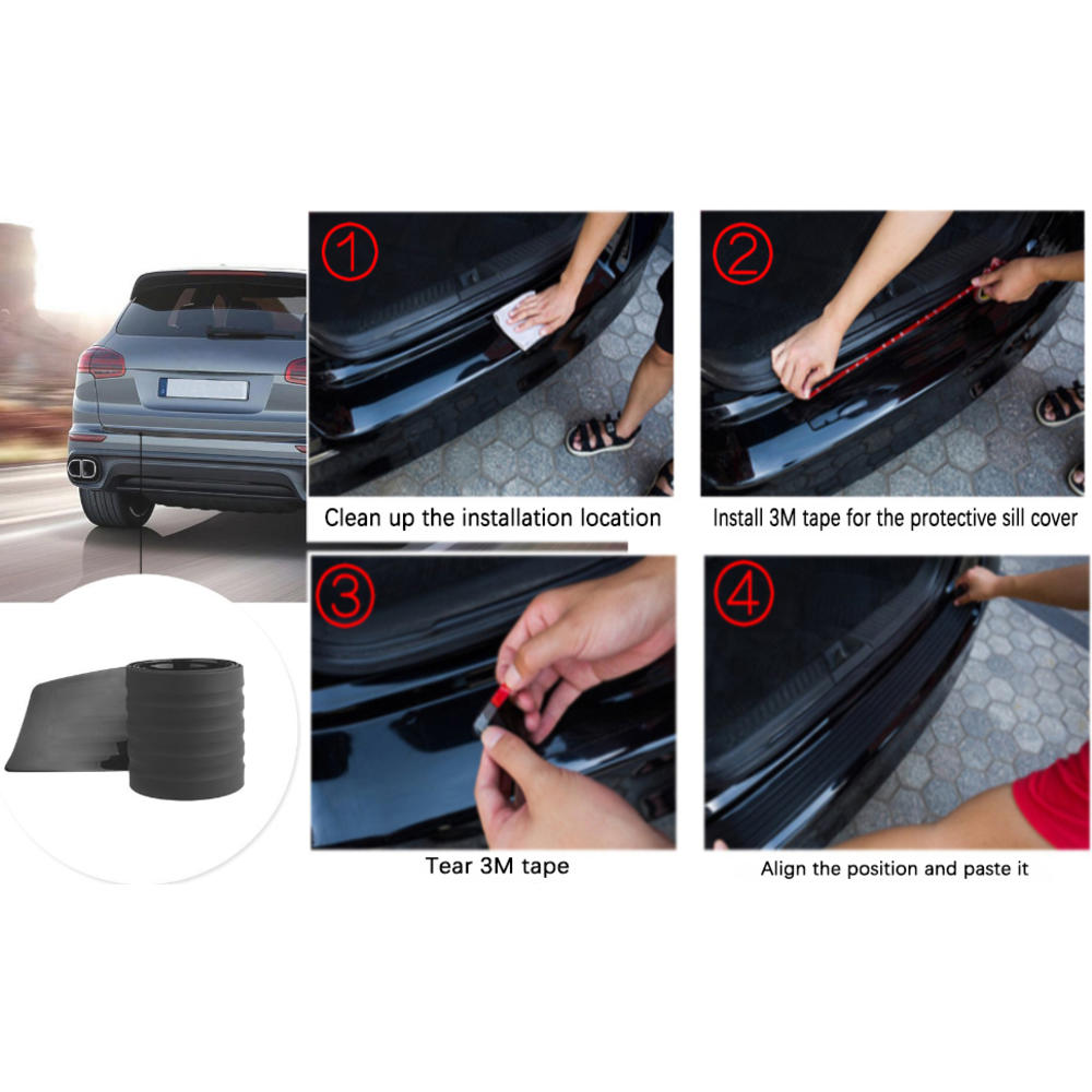 EJ's SUPER CAR Bumper Protector Guard Universal Black Rubber Scratch ...