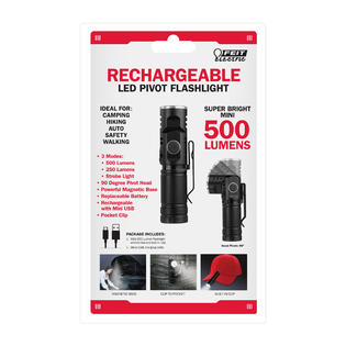 Feit Electric FL500/MINI Rechargeable 500 Lumen LED Pivot Flashlight 3-Pack