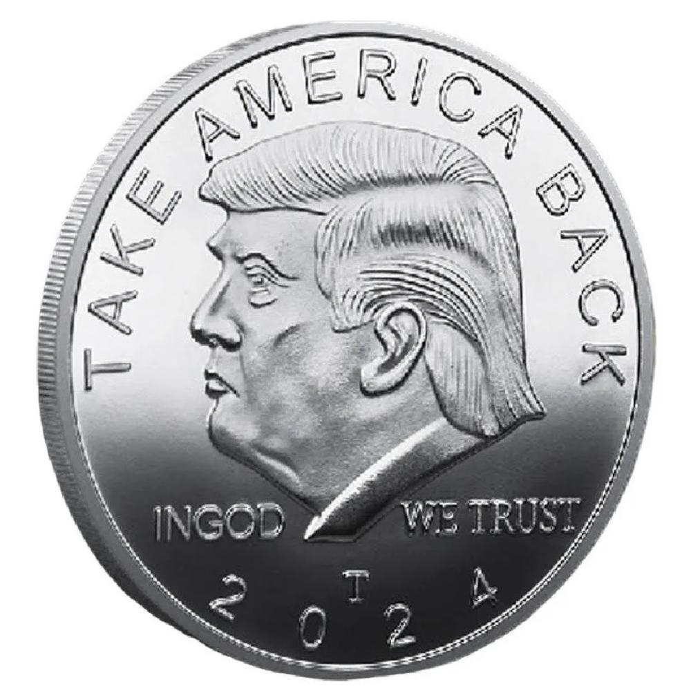 World Coins SILVER PLATED Donald J. Trump 2024 TAKE AMERICA BACK ...