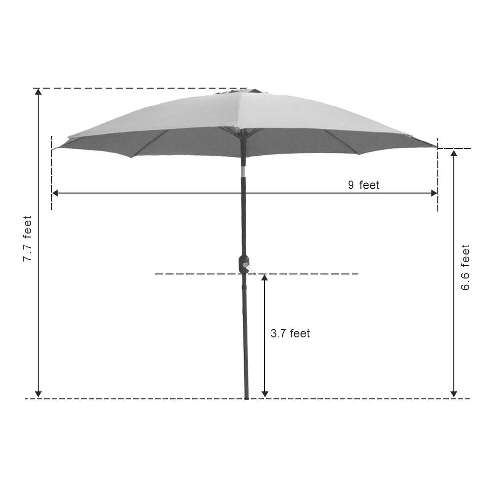 Sundale Outdoor 9 Feet Aluminum Market Umbrella, Push Button Tilt ...