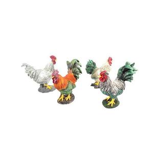 timeless dgn Four Large French Rooster Sculptures - Chicken Statues ...