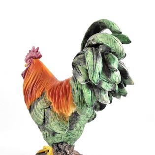 timeless dgn Four Large French Rooster Sculptures - Chicken Statues ...