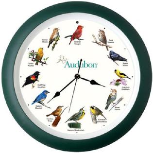 Mark Feldstein Audubon Singing Bird Clock - 13" Green - Home - Home ...