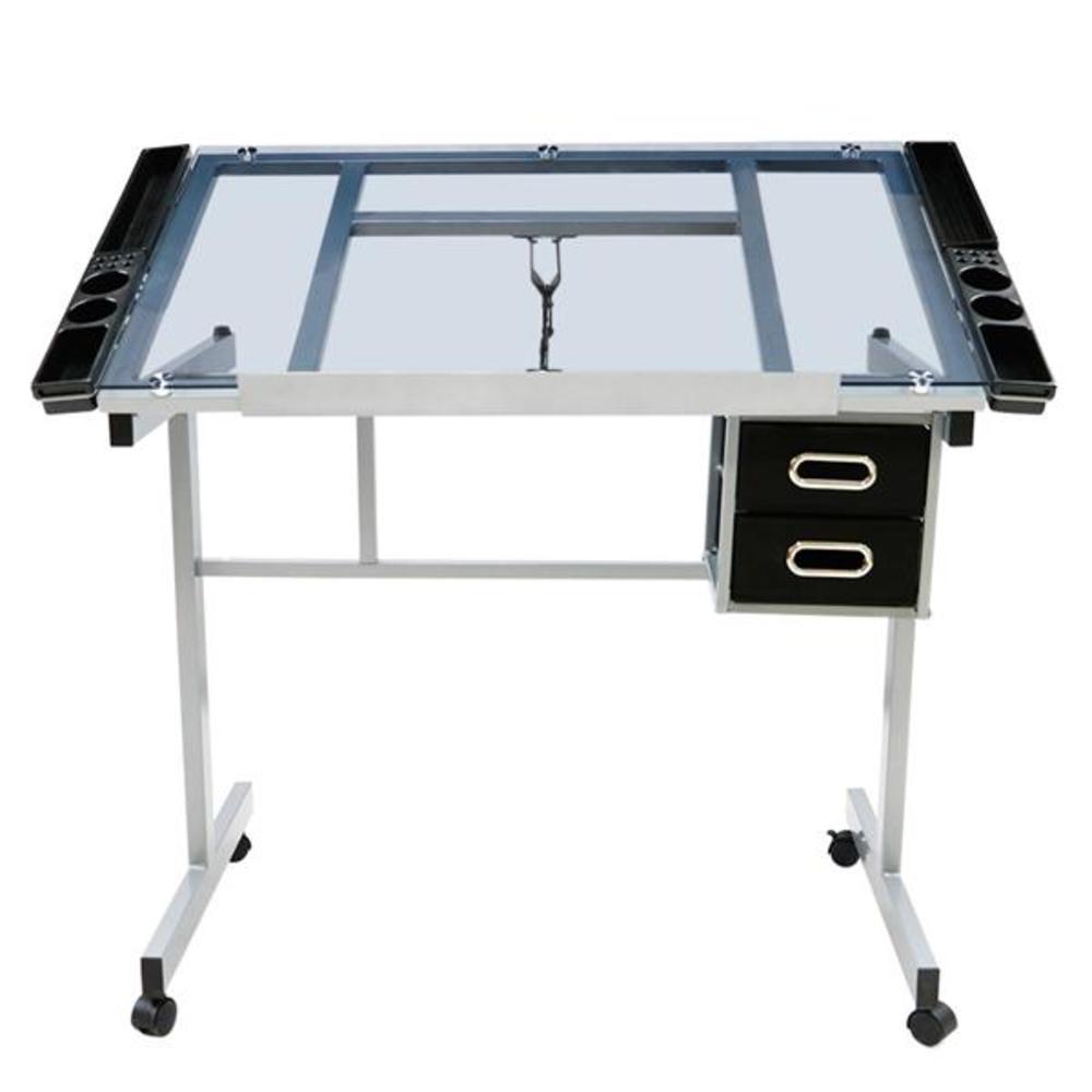 Yaheetech Adjustable Drafting Drawing table Rolling Drafting Desk ...