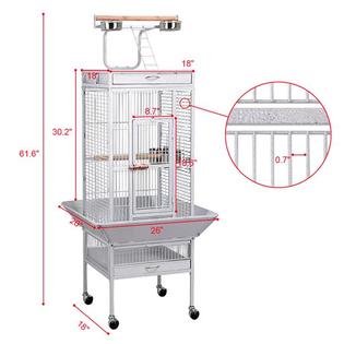 Yaheetech Wrought Iron Bird Cage with Large Play Top - Cage Size:18 x ...