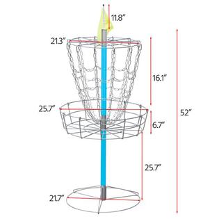 Yaheetech Portable Disc Golf Basket - Lightweight Double Chains ...