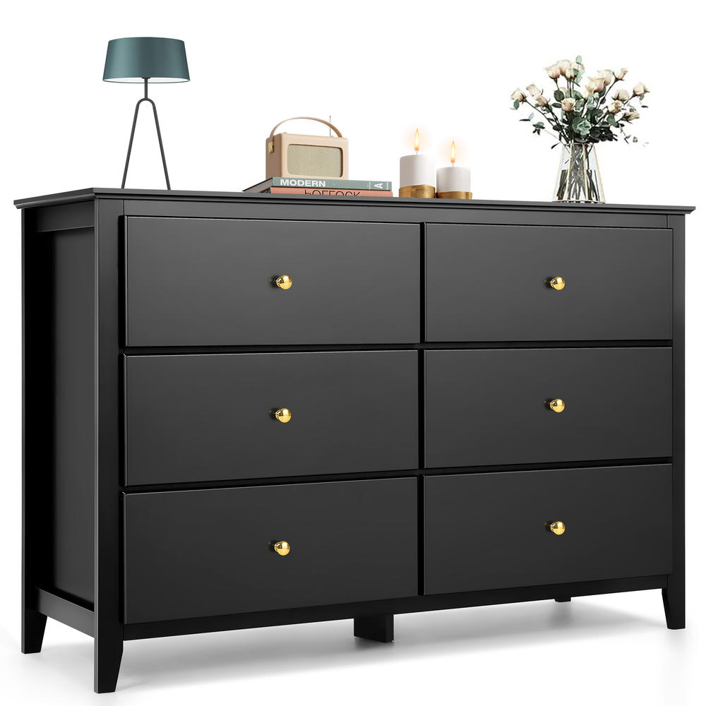 SEJOV 6 Drawer Dresser,Wood Chest Of Drawers W/Storage,Clothing ...