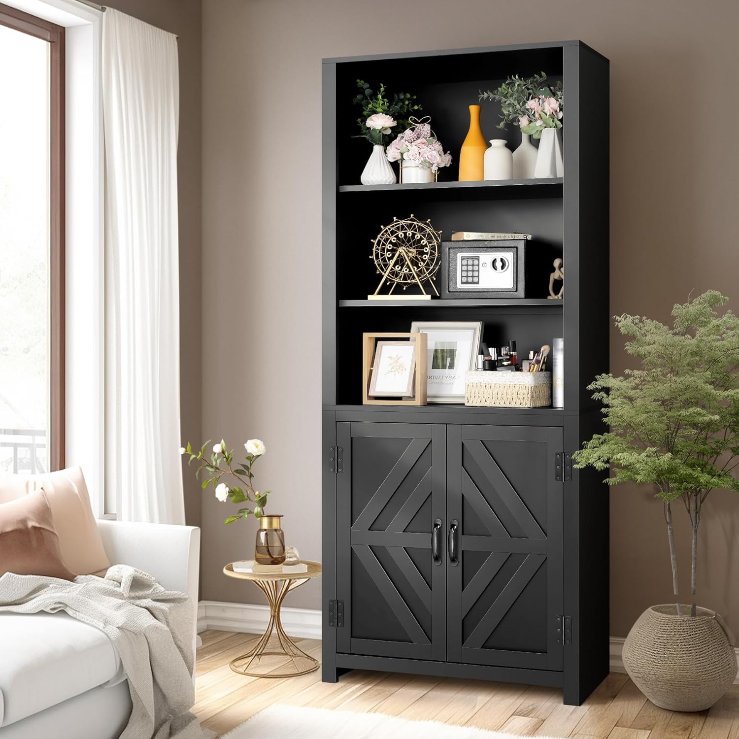 Tall wooden bookcase store