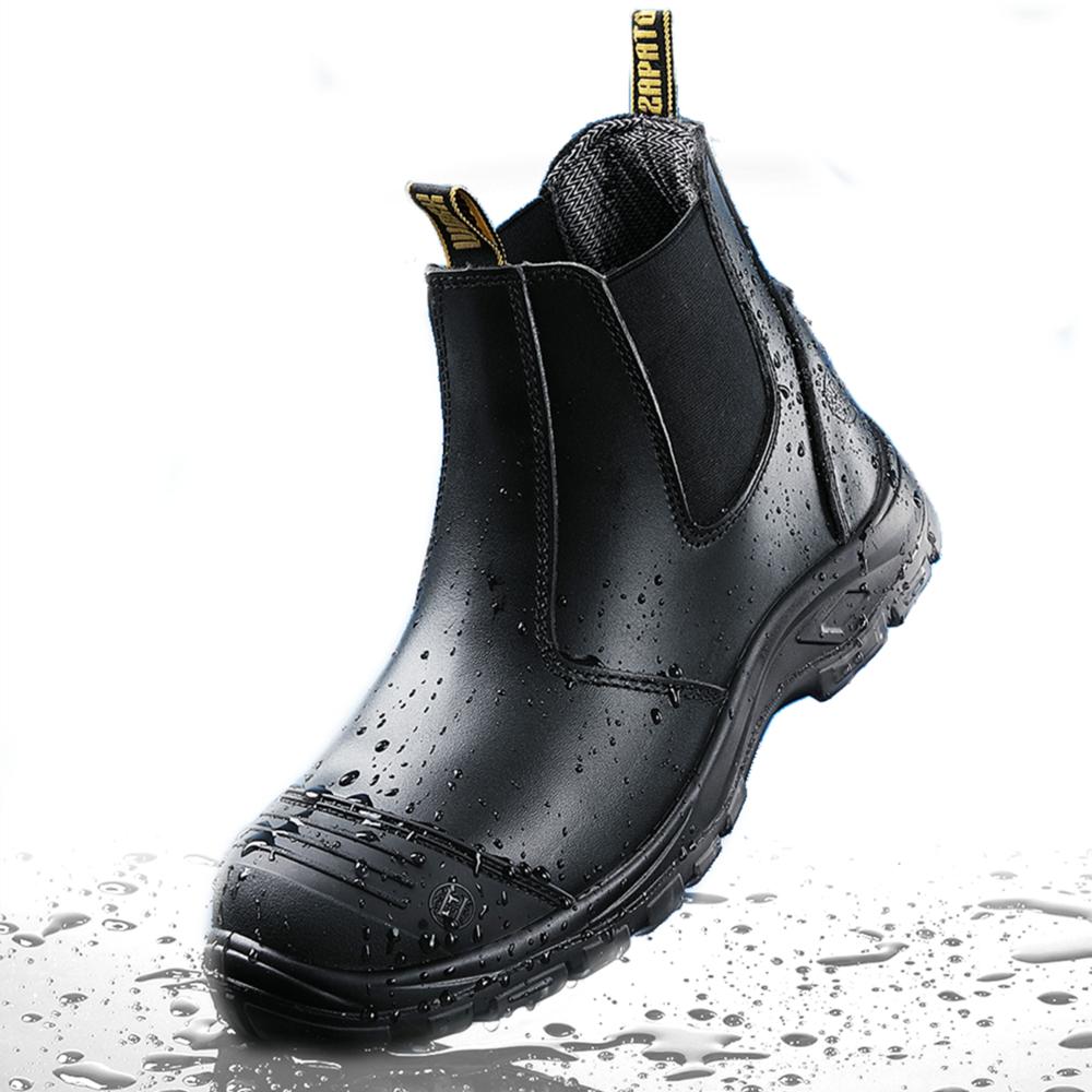Hardgo Black Work Boots for Men, Soft Toe Waterproof Working Boots ...