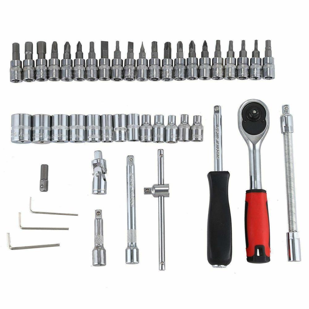 METRIC SAE Socket Spanner Tool Kit Ratchet Wrench Set 46PCS