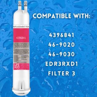 LIFE H2O 4396841-F3-6PK-H Refrigerator Water Filter Compatible with ...