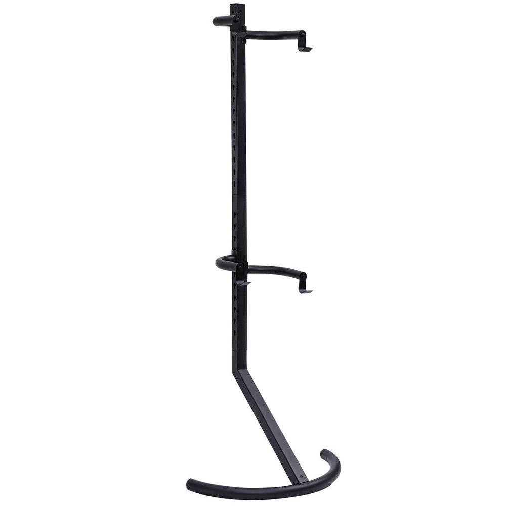 Gymax Freestanding Gravity Bike Stand Two Bicycles Rack New