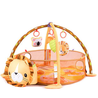 Gymax 3 in 1 Cartoon Lion Baby Infant Activity Gym Play Mat w Hanging ...