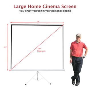 Gymax gys02066 New 100" Tripod Portable Projection Screen Square 70x70 ...