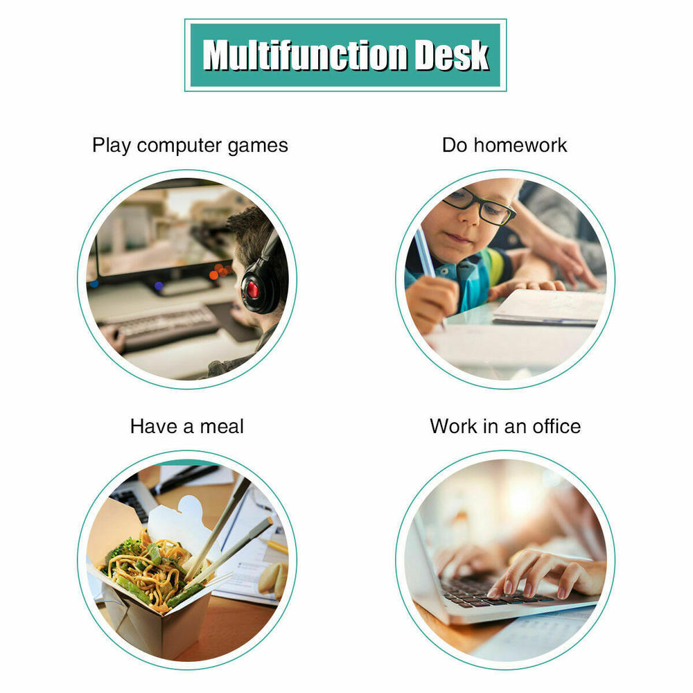 Gymax Folding Table Small Foldable Computer Desk Home Office Laptop ...