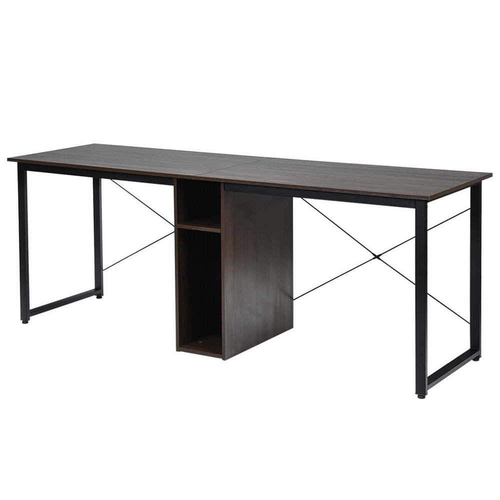 Gymax 2 Person Computer Desk 79" Large Double Workstation Dual Office ...