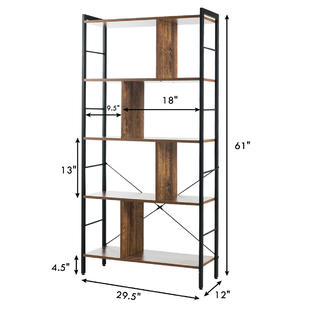 Industrial 4 tier bookshelf kmart store