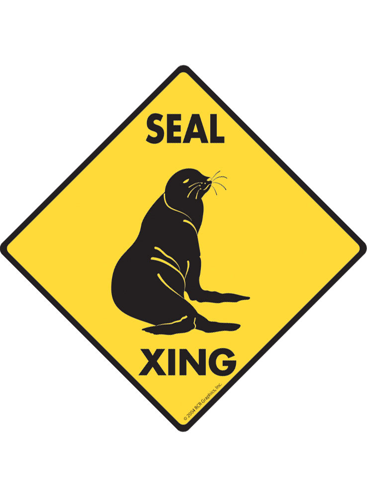 Signs with An Attitude Warning! Seal Xing Aluminum Animal Sign - 12" x 12"