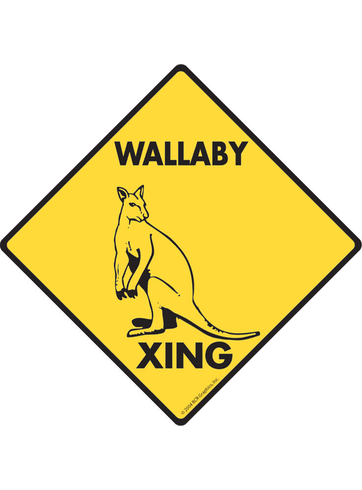 Signs with An Attitude 66-00-098 Warning! Wallaby Xing Aluminum Animal ...