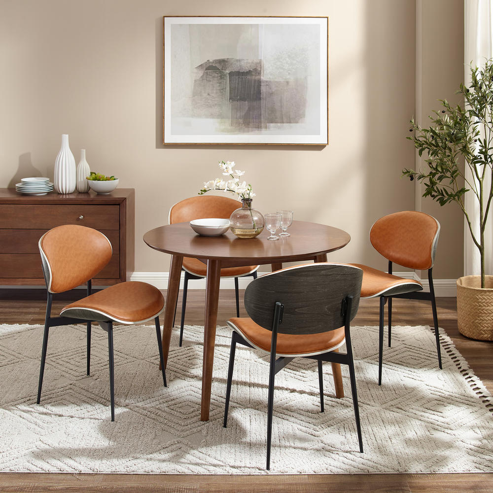 Art Leon Mid-Century Modern Bentwood Back Faux Leather Upholstery ...