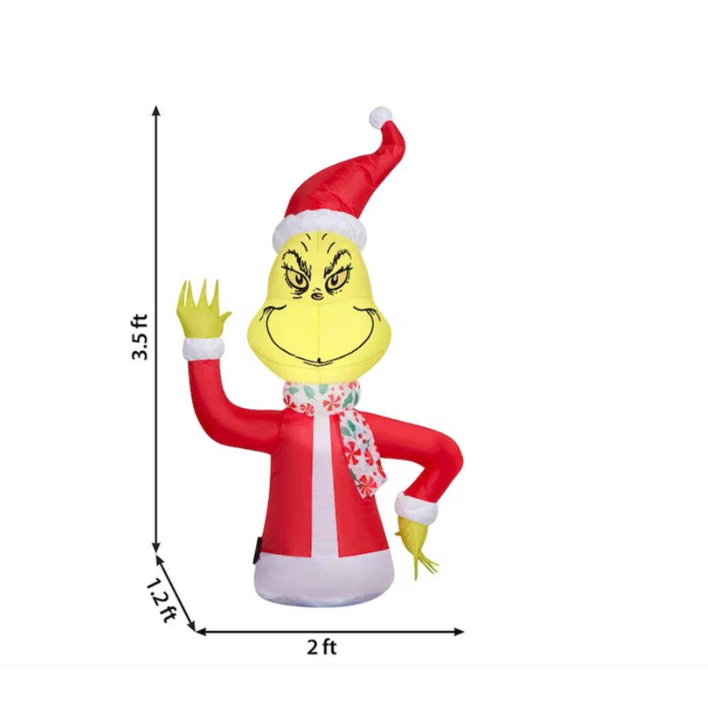 Grinch Dr Seuss's 3.5-ft Lighted Dr. Seuss The Grinch Merry Christmas ...