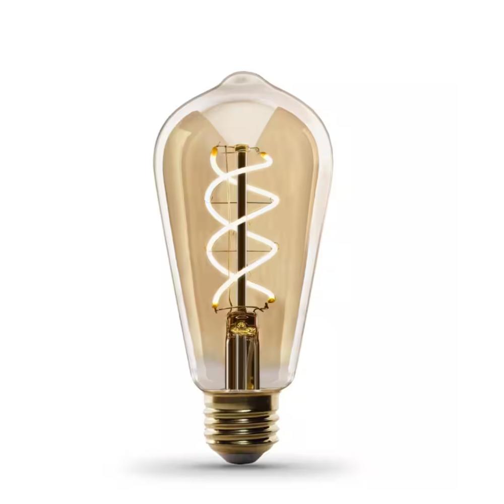 Feit Electric 60-Watt Equivalent ST19 Dimmable Spiral Filament Amber ... Feit Electric 60-Watt Equivalent ST19 Dimmable Spiral Filament Amber ...