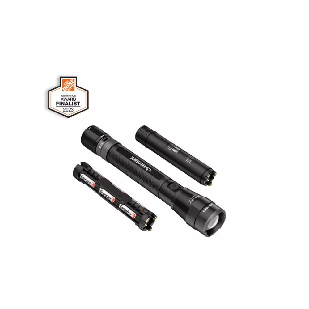Husky 5000 Lumens Dual Power LED Rechargeable Focusing Flashlight with ...