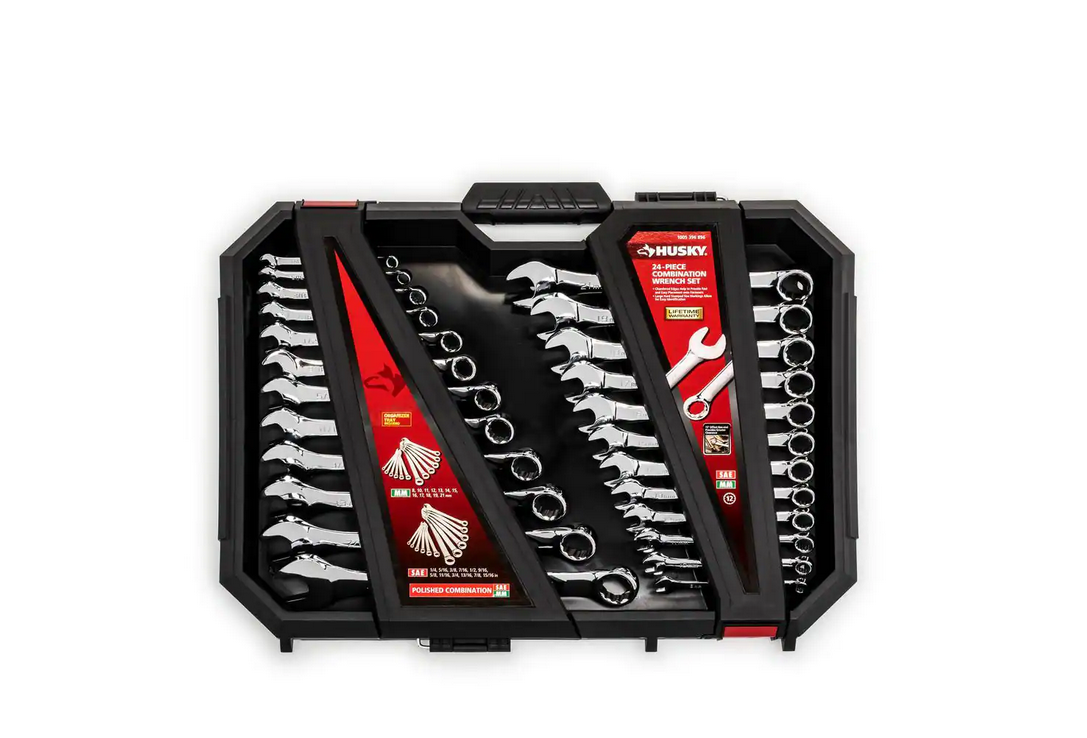 SAE MM Combination Wrench Set 24 Piece Husky HCW24PCSM 05 1005396896